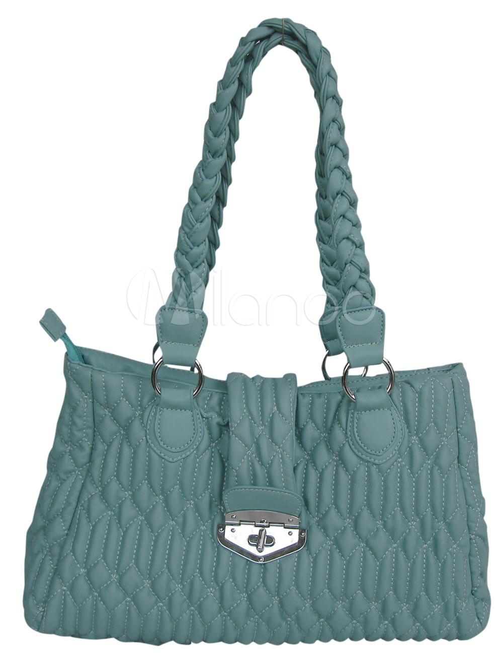 Light Blue Pu 37*10*20cm Metallic Ladies Shoulder Bag | Kilium