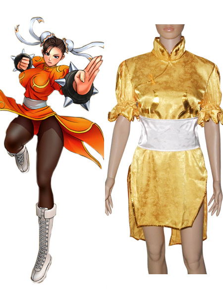 Street Fighter Chun-li Yellow Cosplay Costume | Voolium