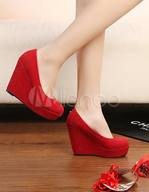 chaussures rouges compensees