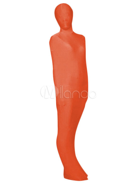 Orange Mummy Armless Bag Zentai Suit Halloween Lycra Spandex Costume ...