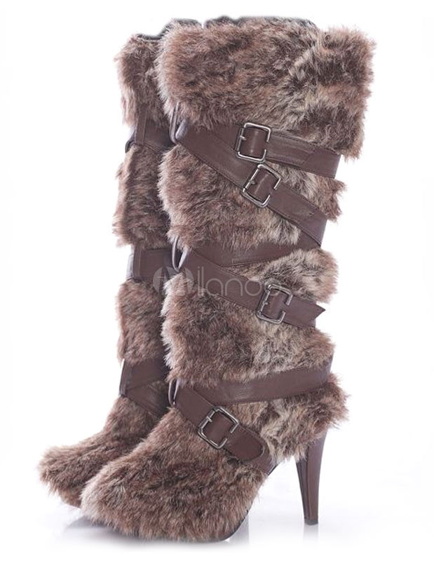 bottes avec vrai fourrure