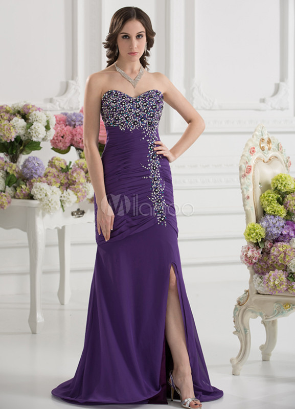 Vestidos de noche color morado uva - Imagui