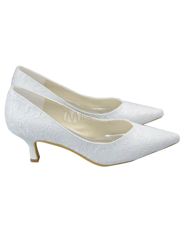 chaussures blanches mariage petit talon