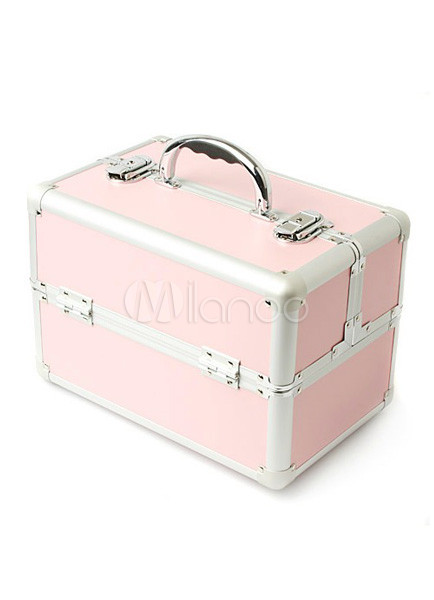 Pink Portable Professional Makeup Case Lockable Aluminum Box | Twitterlinks