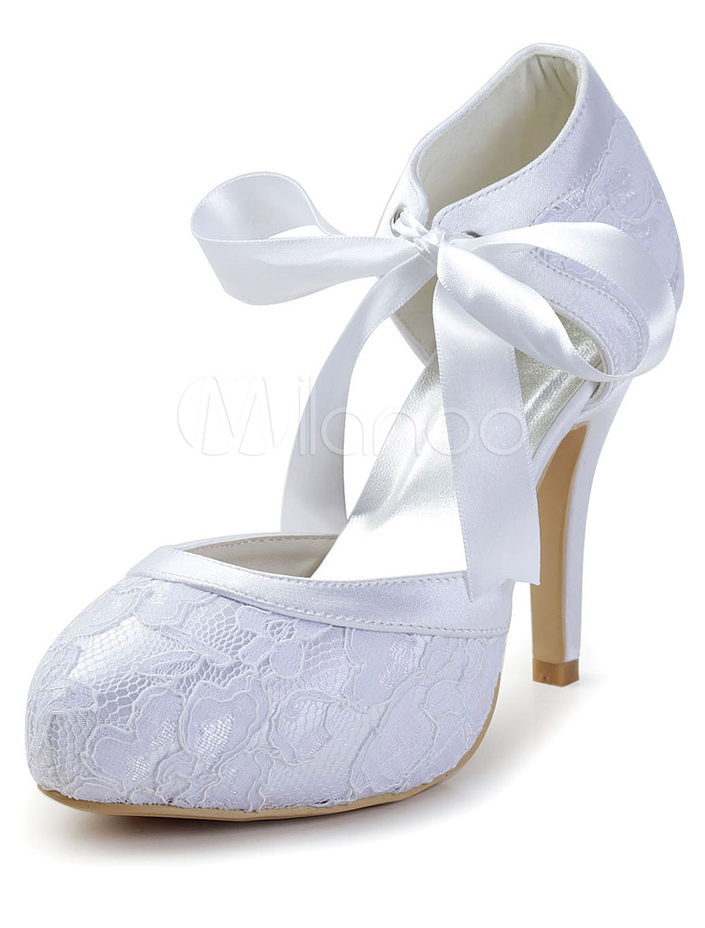 chaussures blanches dentelle