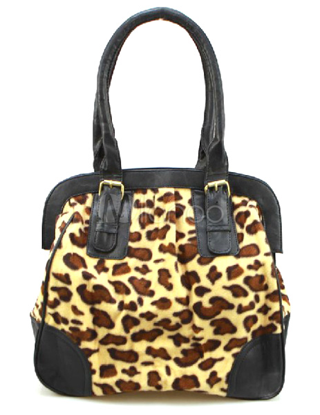 Pretty Black Leopard Print Pu Leather Women’s Shoulder Bag | Kilium
