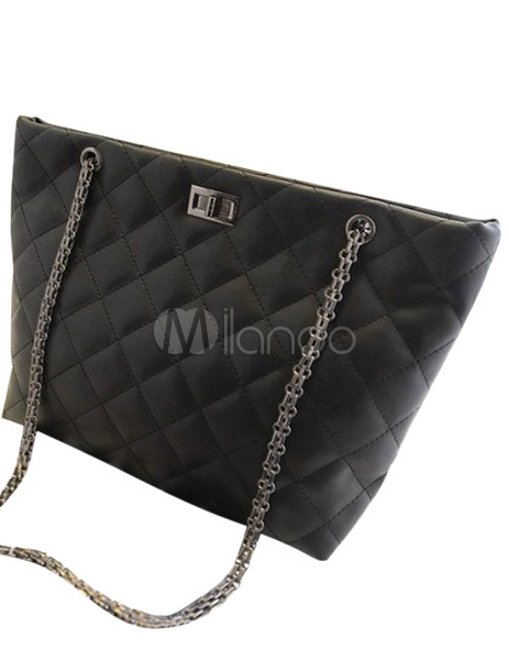 Pretty Black Quilted Pu Leather Shoulder Bag For Women | Kilium