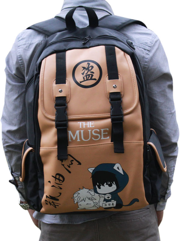Pu Anime Backpack With Tomb Notes Pattern | Zadel