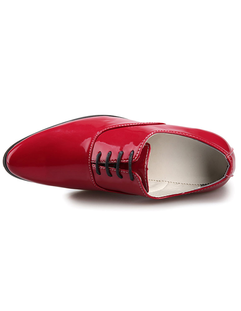 chaussure homme rouge vernis