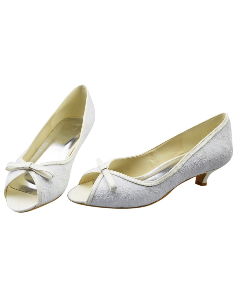 chaussures blanches mariage petit talon